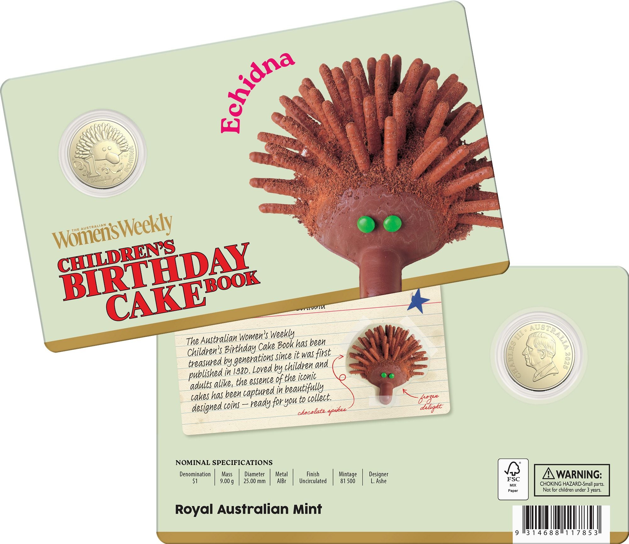 Woman's Weekly Birthday Cake Book Uncirculated Coin 2025 - Echidna ...
